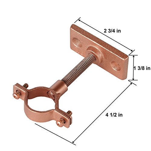Lily's Home Bar Wall Mount Single Wine Bottle Display Holder, Industrial Design with Mounting Hardware, Works with Wine or Liquor Bottles, Copper Finish (4-1/2β x 1-3/8β x 2-3/4β)