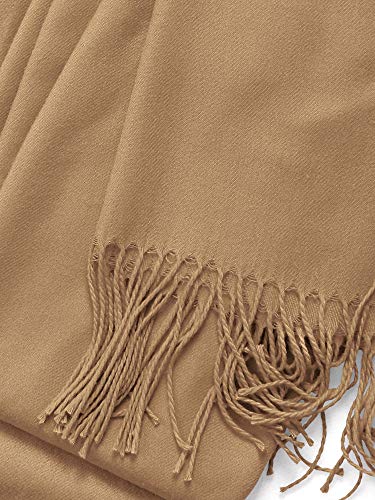 LL Shawls and Wraps Elegant Cashmere Scarfs for Women Stylish Warm Blanket Solid Winter Scarves ONESIZE TAN