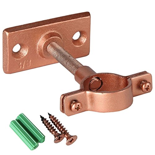 Lily's Home Bar Wall Mount Single Wine Bottle Display Holder, Industrial Design with Mounting Hardware, Works with Wine or Liquor Bottles, Copper Finish (4-1/2β x 1-3/8β x 2-3/4β)