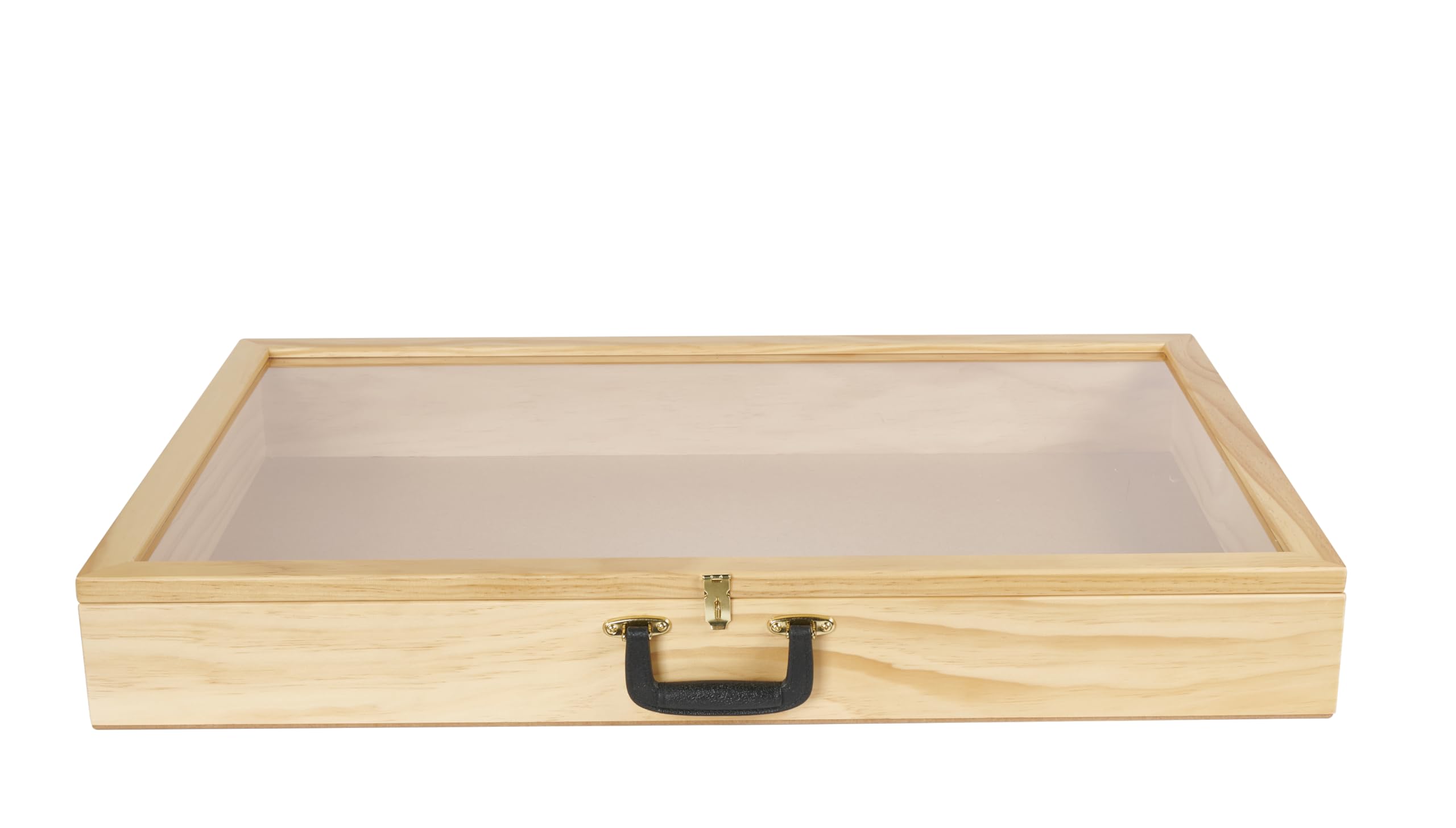 SSWBasics 36-Inch Portable Natural Pine Wood Countertop Display Case - Showcase Your Items in Style with a 24" W x 36" L x 4" D Elegant and Versatile Display Box