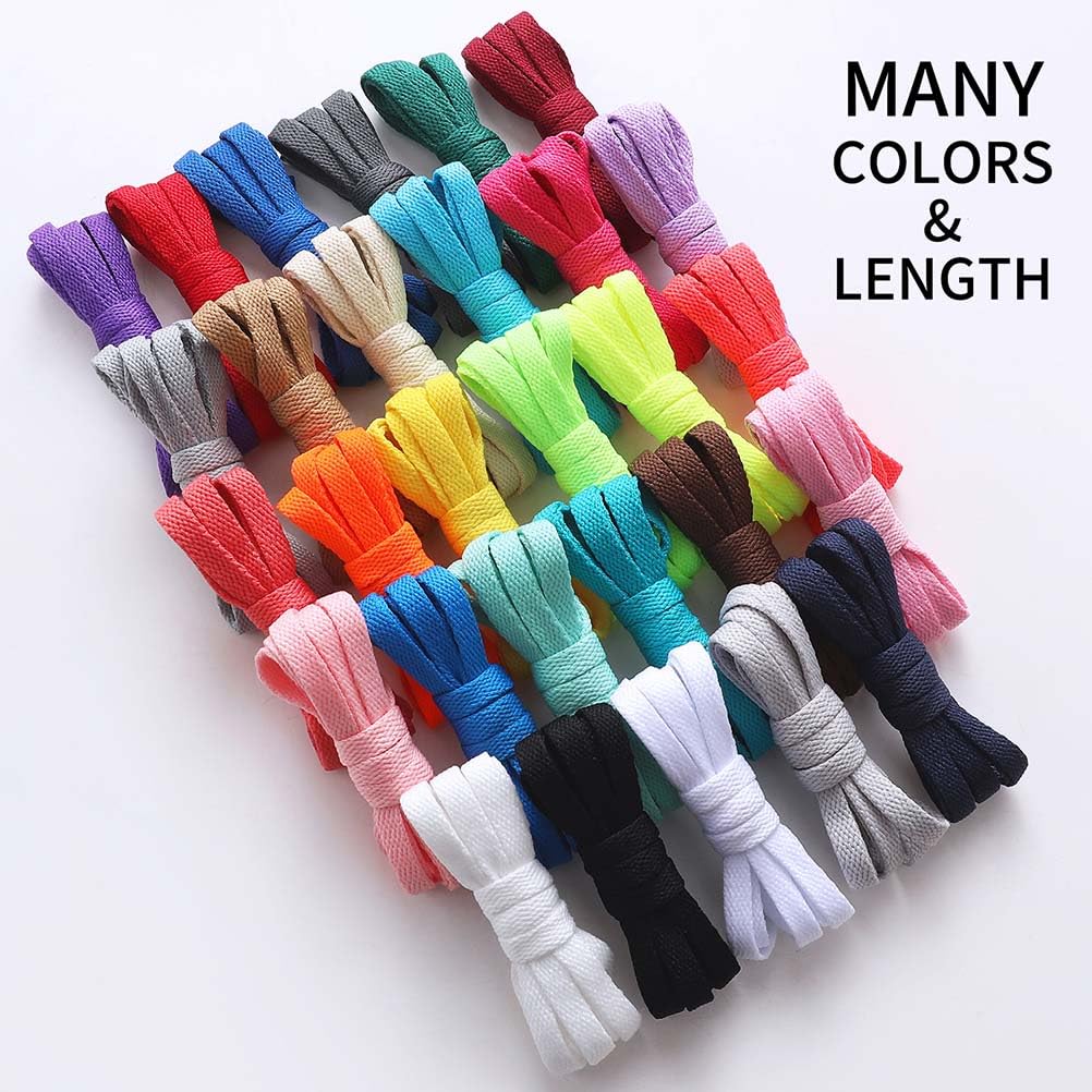 VSUDO 47" Flat White Shoe Laces for Sneakers, White Shoelaces for Sneakers, White Shoe Strings for Sneakers, White Replacements Sneakers Shoe Laces for Women or Men (1 Pair-White-120CM)