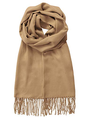 LL Shawls and Wraps Elegant Cashmere Scarfs for Women Stylish Warm Blanket Solid Winter Scarves ONESIZE TAN
