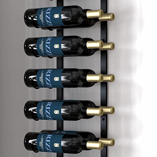 CharaVector Stainless Steel Wine Rack Wall Mounted 18 Bottles, Industrial Wall Wine Rack, Matte Black Hanging Wine Rack, Wall-Mounted Wine Racks for Red, White and Champagne, Home and Kitchen Decorā¦