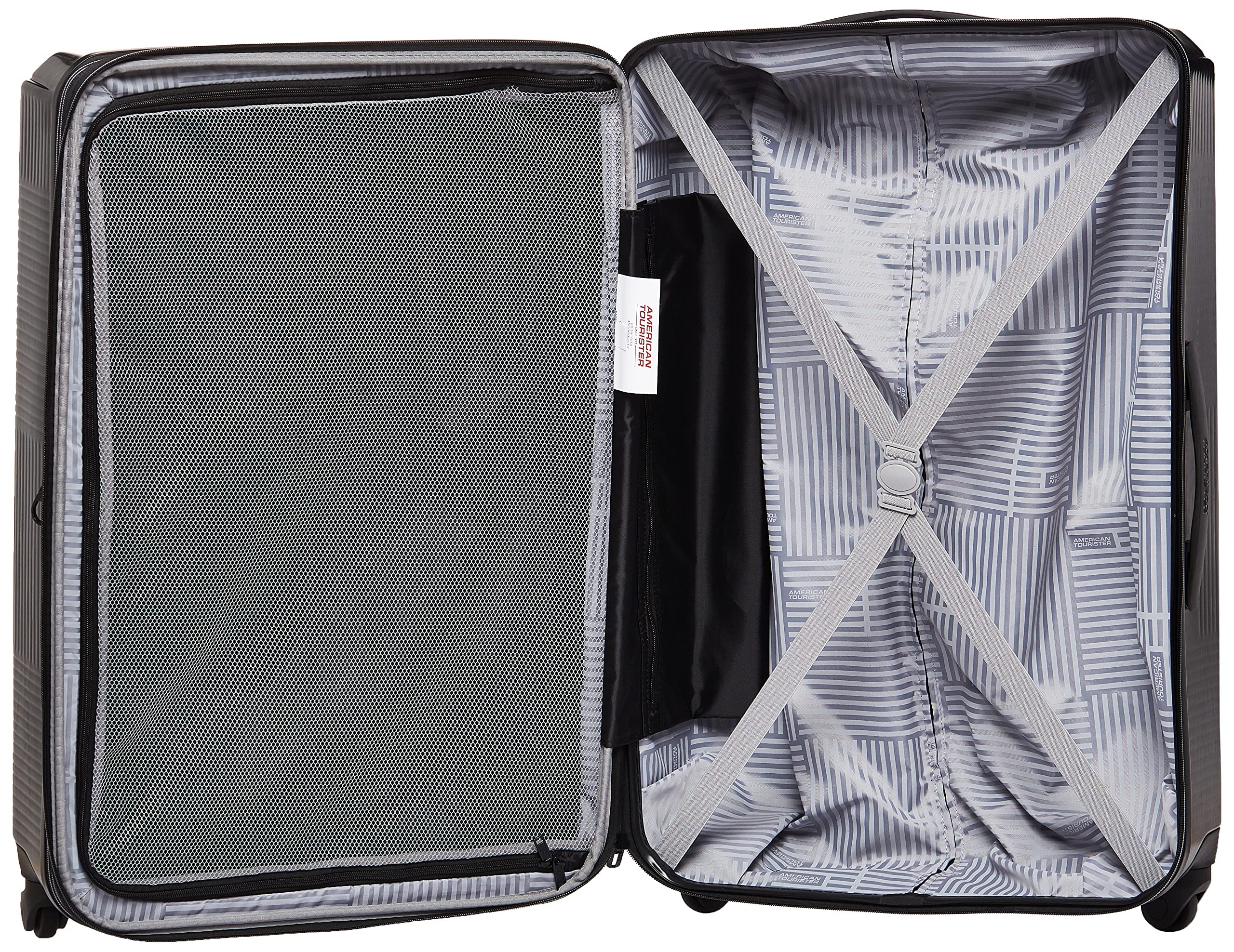 American Tourister Stratum XLT Expandable Hardside Luggage with Spinner Wheels, Jet Black, Checked-Large 28-Inch