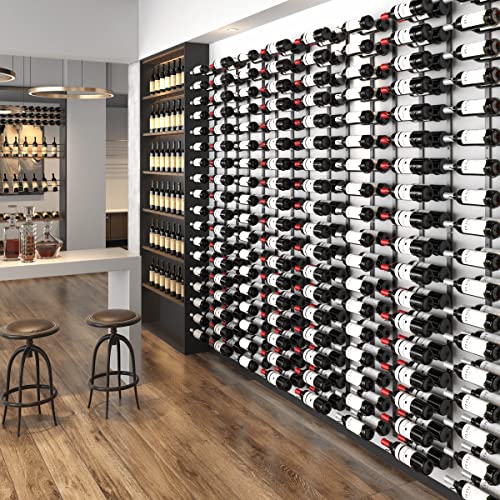 CharaVector Stainless Steel Wine Rack Wall Mounted 18 Bottles, Industrial Wall Wine Rack, Matte Black Hanging Wine Rack, Wall-Mounted Wine Racks for Red, White and Champagne, Home and Kitchen Decorā¦