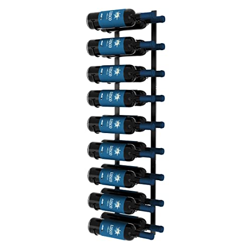 CharaVector Stainless Steel Wine Rack Wall Mounted 18 Bottles, Industrial Wall Wine Rack, Matte Black Hanging Wine Rack, Wall-Mounted Wine Racks for Red, White and Champagne, Home and Kitchen Decorā¦