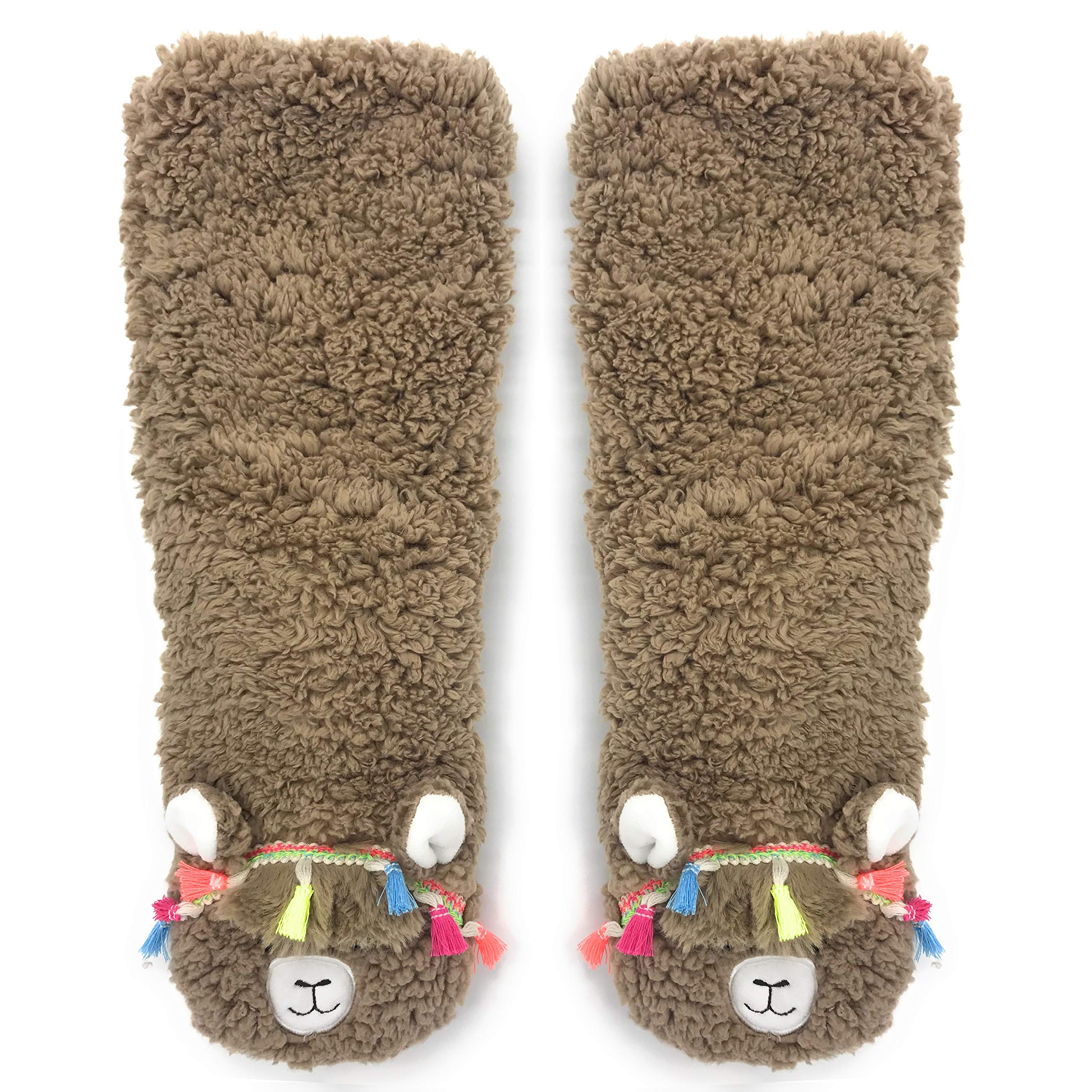 ooohyeah Women’s Super Soft Pet Llama Call You Sherpa Slippers One Size