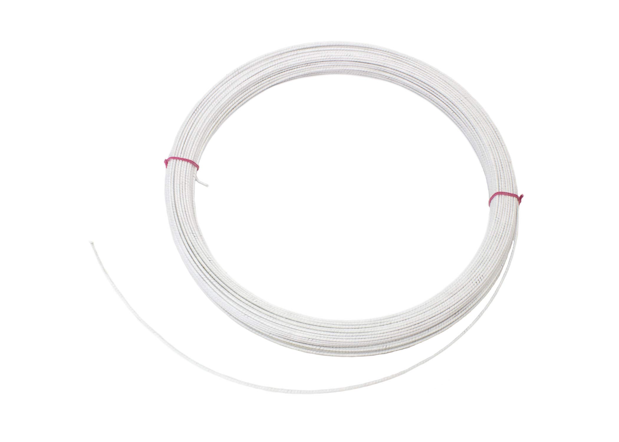 16g Cotton Covered Millinery Wire Extra Firm White - 30 Yards