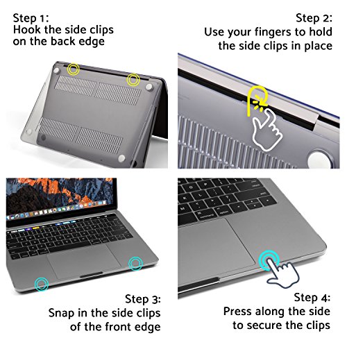GMYLE MacBook Pro 15 Case 2018 2017 2016 Release A1990/A1707 Touch Bar Models, Plastic Hard Shell & Keyboard Cover & 15 inch Protective Carrying Sleeve Bag - Pink Plum Blossom Floral Garden