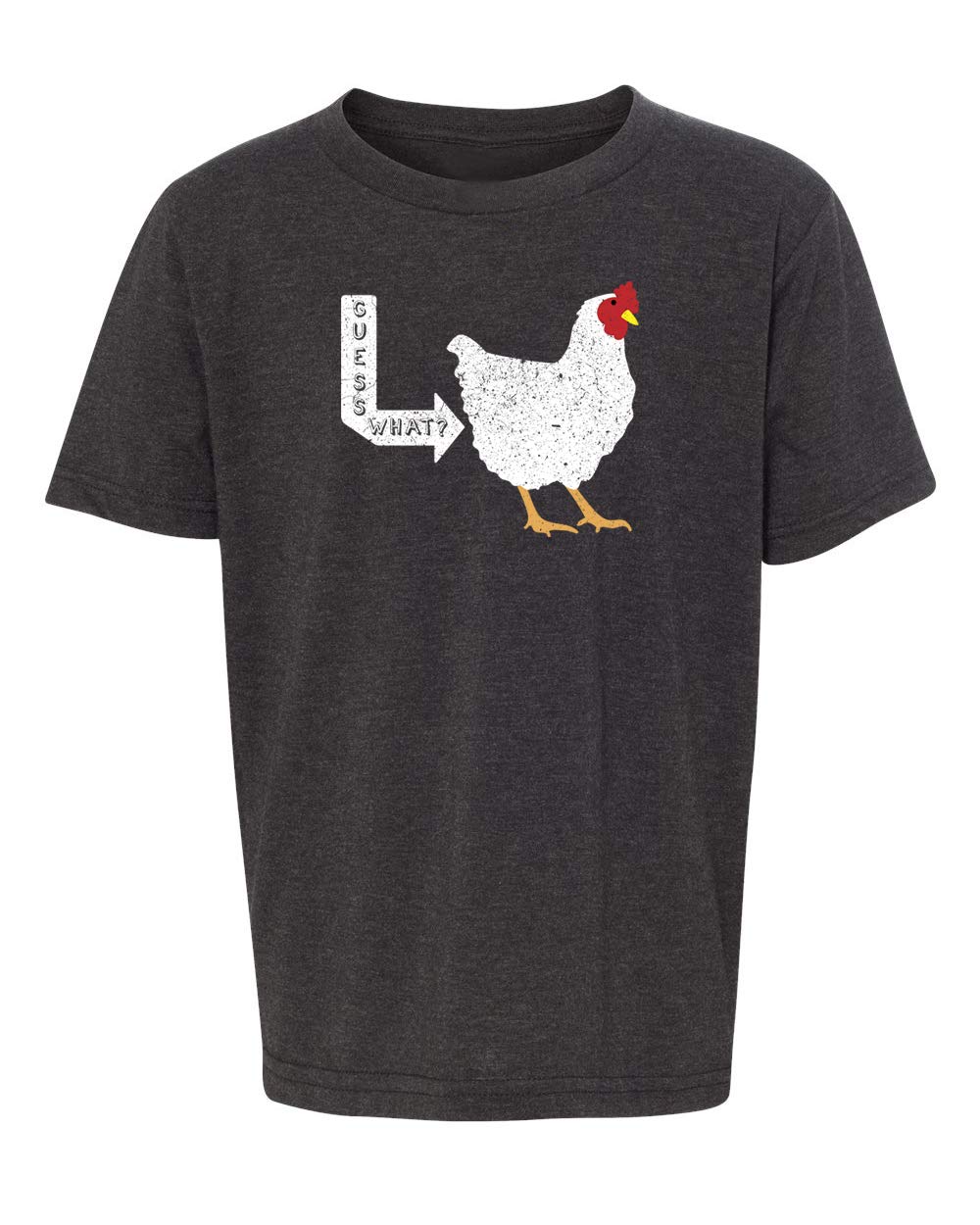 Guess What? Chicken Butt Kids T-Shirts, Funny Kids Shirts, Youth Graphic Tees - Charcoal MH200YFUN S5 S
