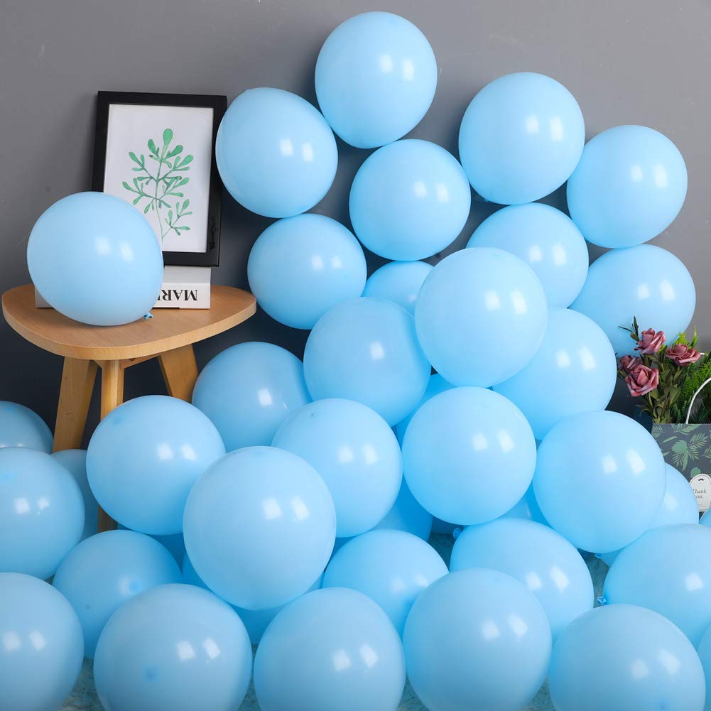 BEISHIDA 100 Pack 10 Inch Thicken Light Blue Balloons,Large Macaron Blue Latex Helium Balloons For Birthday Wedding Reception Bridal Shower Party Decorations Supplies