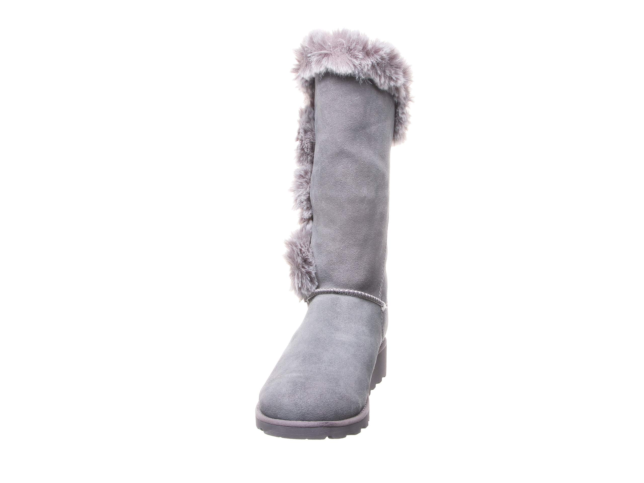 BEARPAW Women's Genevieve Gray Fog Size 10 | Women's Boot Classic Suede | Women's Slip On Boot | Comfortable Winter Boot
