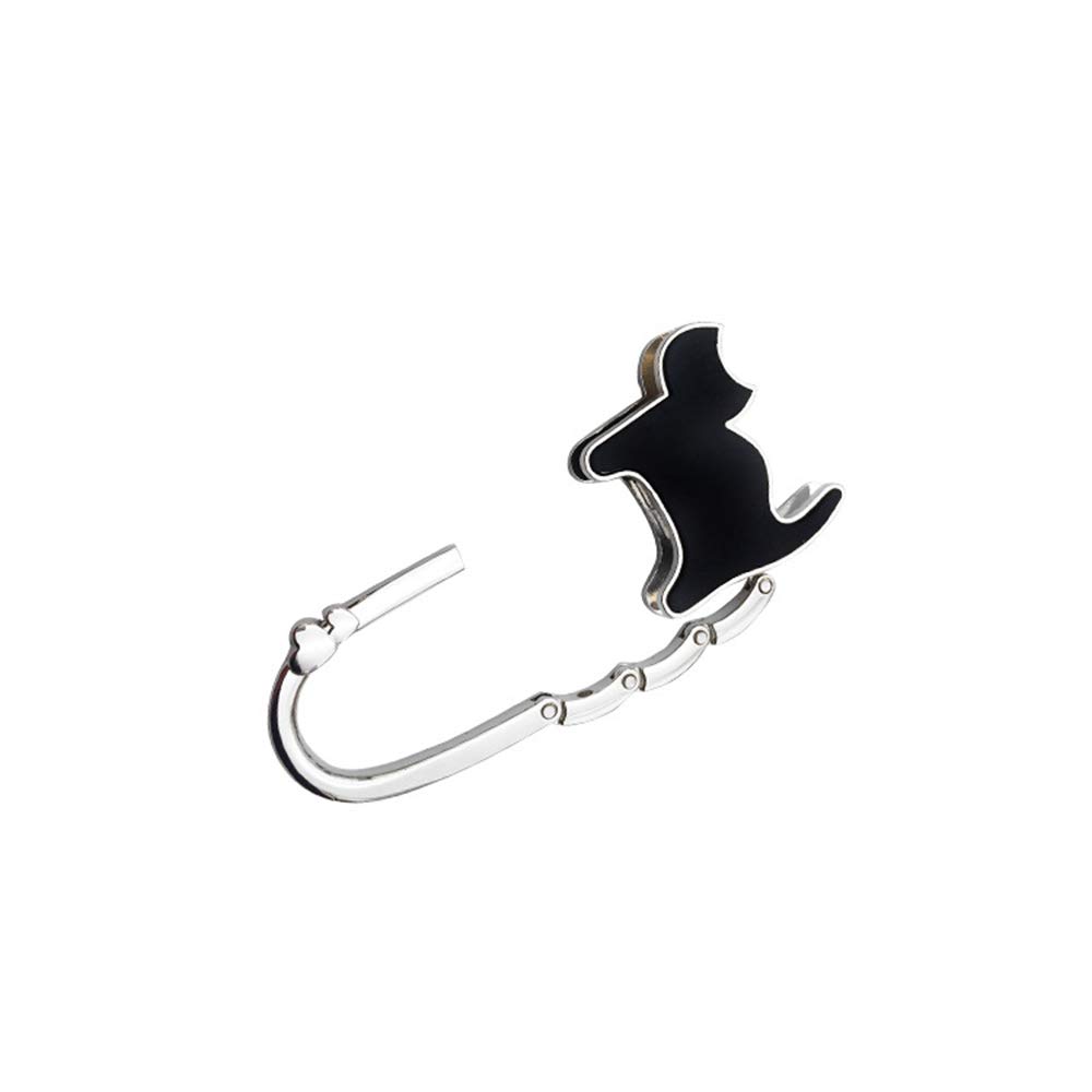 Vpang Metal Purse Hook Purse Hanger Cute Cat Foldable Handbag Hanger Folding Table Hanger Holder Bag Storage (Green)