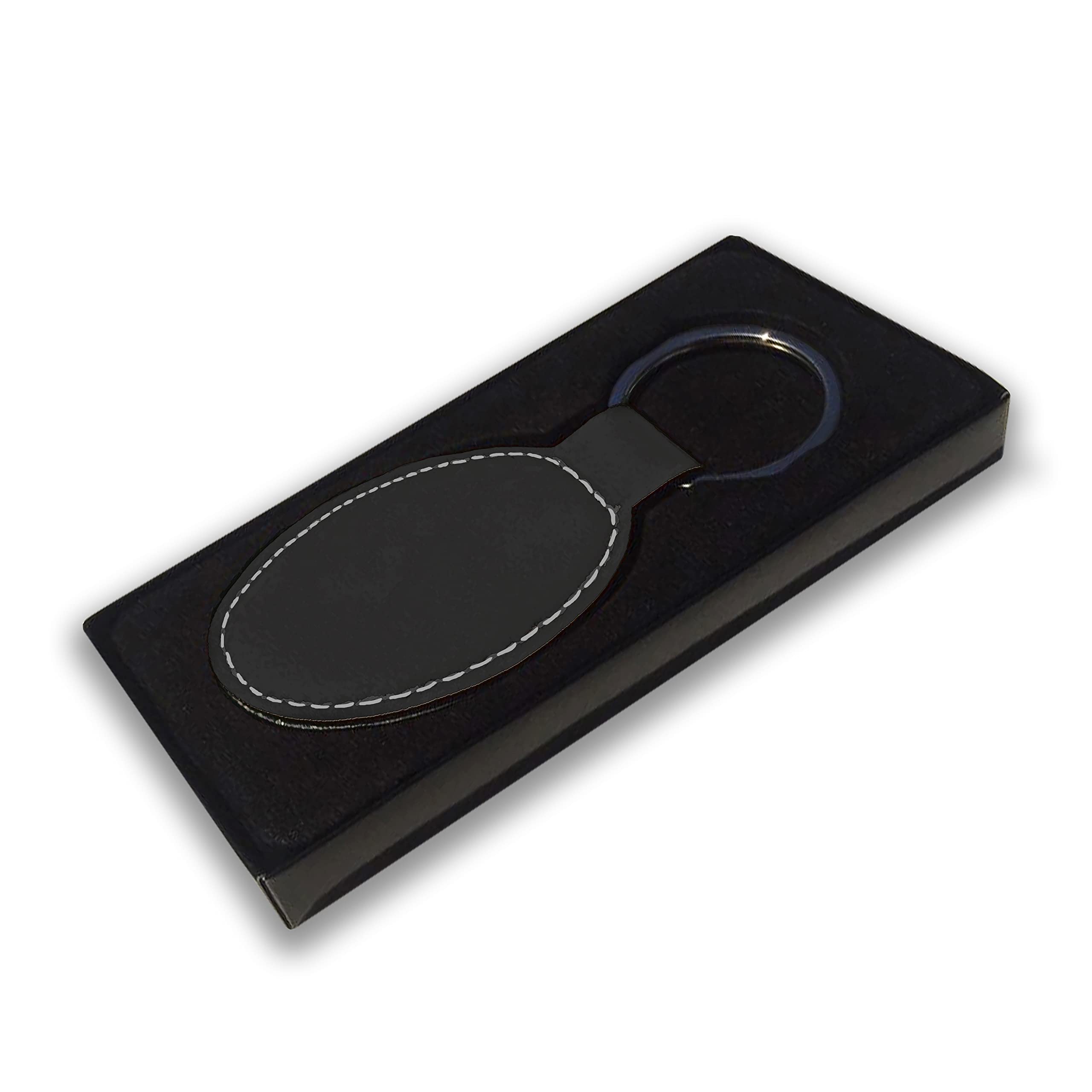 LaserGram Oval Keychain, Motorcycle, Personalized Engraving Included (Black with Silver)