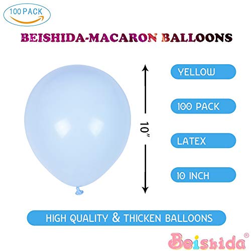BEISHIDA 100 Pack 10 Inch Thicken Light Blue Balloons,Large Macaron Blue Latex Helium Balloons For Birthday Wedding Reception Bridal Shower Party Decorations Supplies