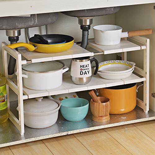 OBOR Organization and Storage, Under Sink Organizers and Storage for Kitchen, Expandable 2 Tier Cupboard Organizers and Storage for Bathroom/Kitchen/Balcony/Cloakroom