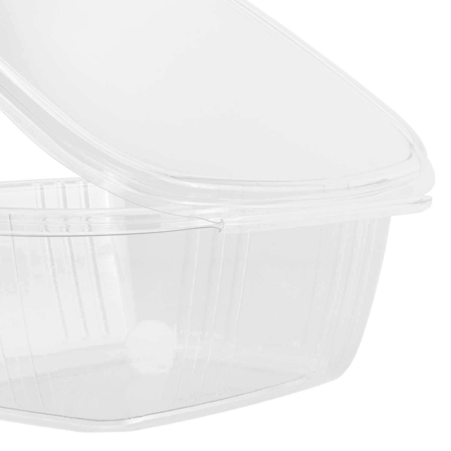 Karat 200 Count Clear PET Hinged Deli Take Out Containers - 32 oz Plastic Clamshell Food Containers, Disposable Square to Go Boxes, Ideal for Pasta Salads, Fruit, Deli Sides and More, FP-HDC32