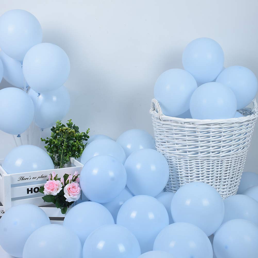 BEISHIDA 100 Pack 10 Inch Thicken Light Blue Balloons,Large Macaron Blue Latex Helium Balloons For Birthday Wedding Reception Bridal Shower Party Decorations Supplies