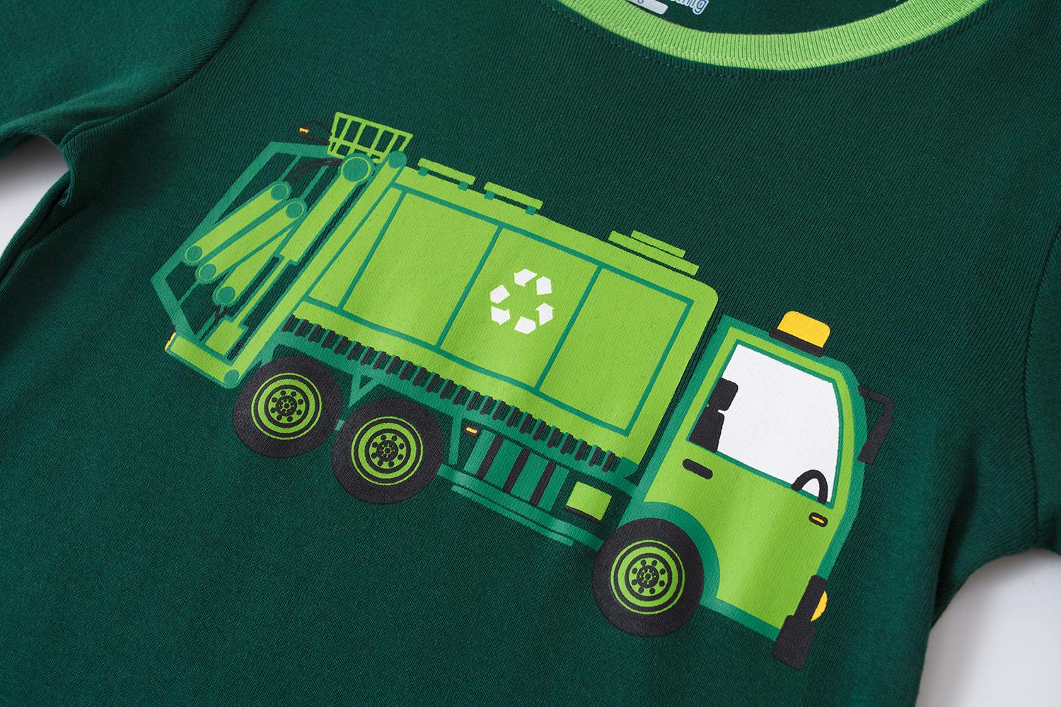 Family Feeling Garbage Truck Little Boys Long Sleeve Pajamas 100% Cotton Pjs Toddler Sleepwears Size 4T