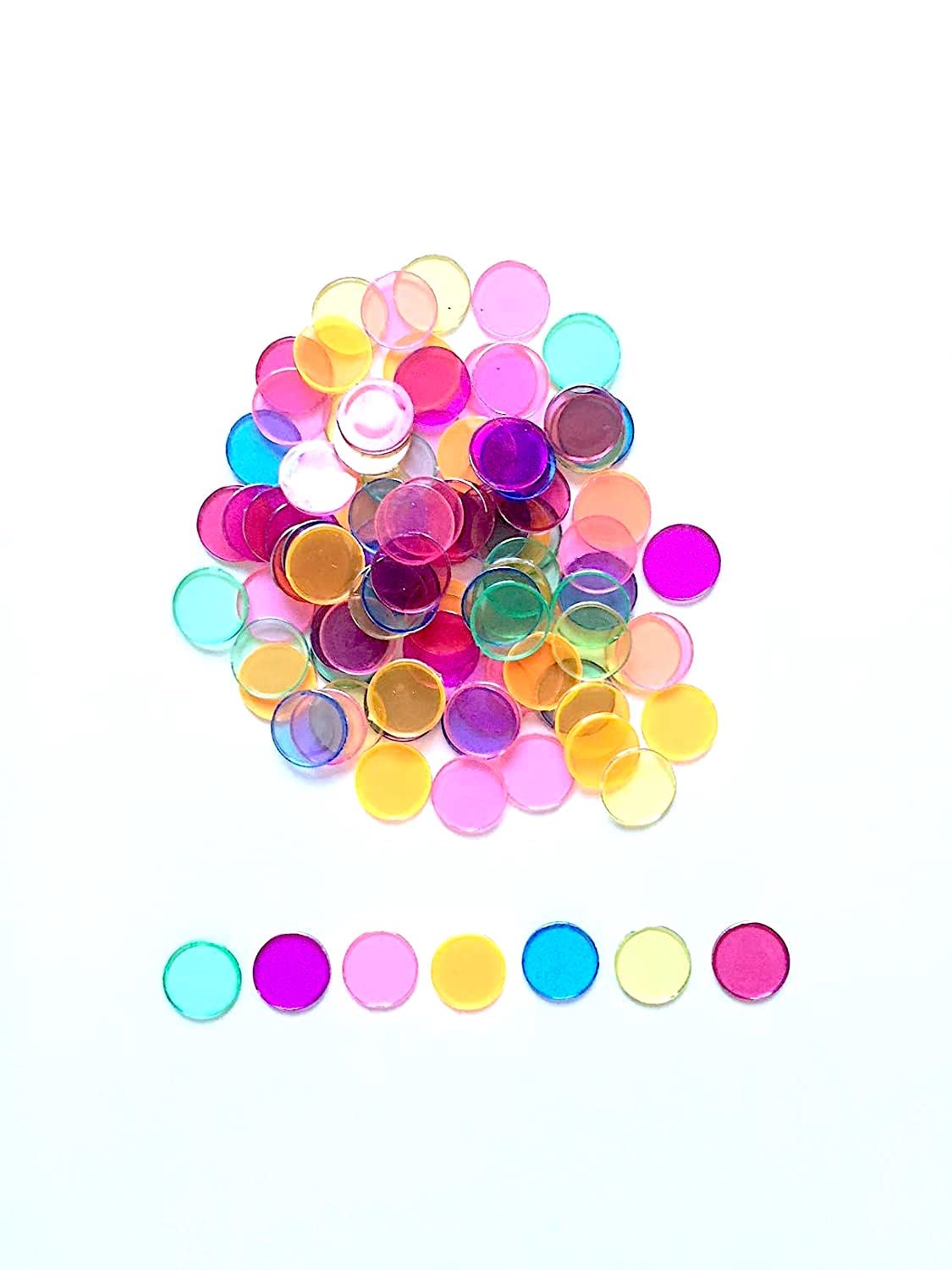 United Novelty Bingo Magnetic Chips- Bag of 100- Seven Assorted Colors- 3/4" Size Diameter Chips