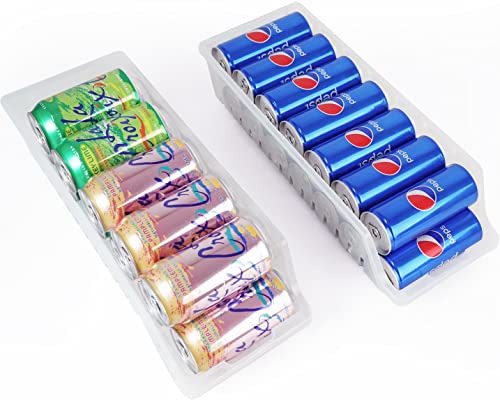 carrotez Soda Can Organizer 11-12 Standard Cans, Beverage Organizer for Refrigerator Pantry Freezer Kitchen Organization and Storage, Beverage Soda Dispenser Plastic BPA Free Storage Rack