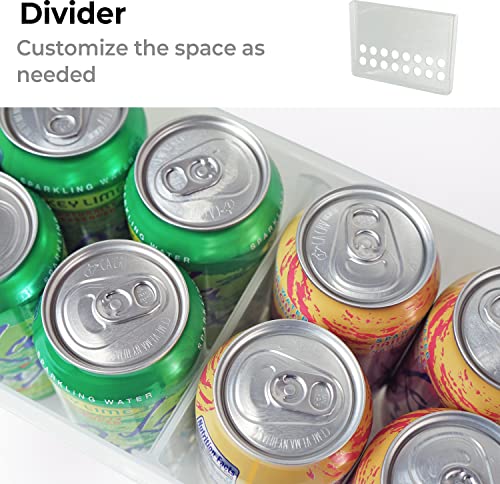 carrotez Soda Can Organizer 11-12 Standard Cans, Beverage Organizer for Refrigerator Pantry Freezer Kitchen Organization and Storage, Beverage Soda Dispenser Plastic BPA Free Storage Rack