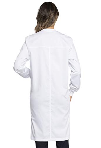 Cherokee Professional Lab Coat for Men and Women with Snap Front Closure WW350AB, M, White