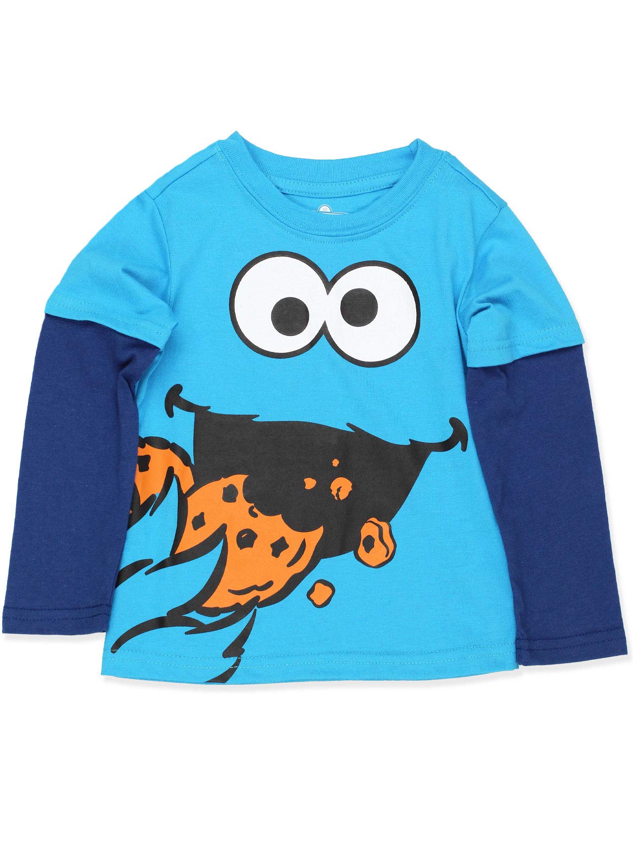 Sesame Street Elmo and Cookie Monster Boys Shirt for Infant and Toddlers Light Blue