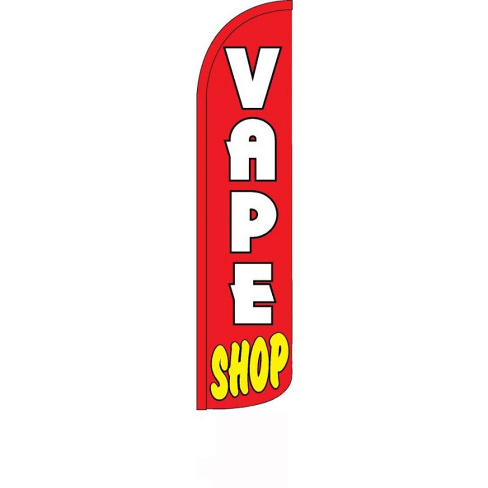 NEOPlex - "Vape Shop" 12-Foot King Size Windless Swooper Feather Flag (Flag ONLY)