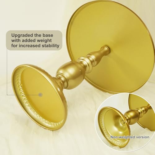 Hotity 12 Inch Cake Stand Round Cupcake Stands Metal Dessert Display Cake Stands, Gold