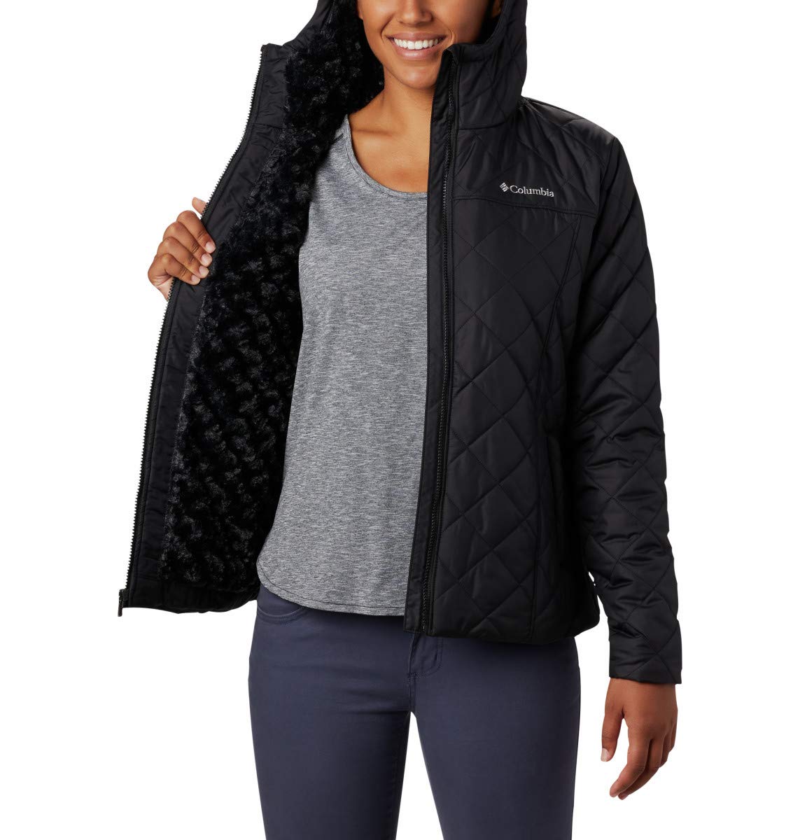 Columbia Women's Copper Crest Hooded Jacket, Black, 3X Plus