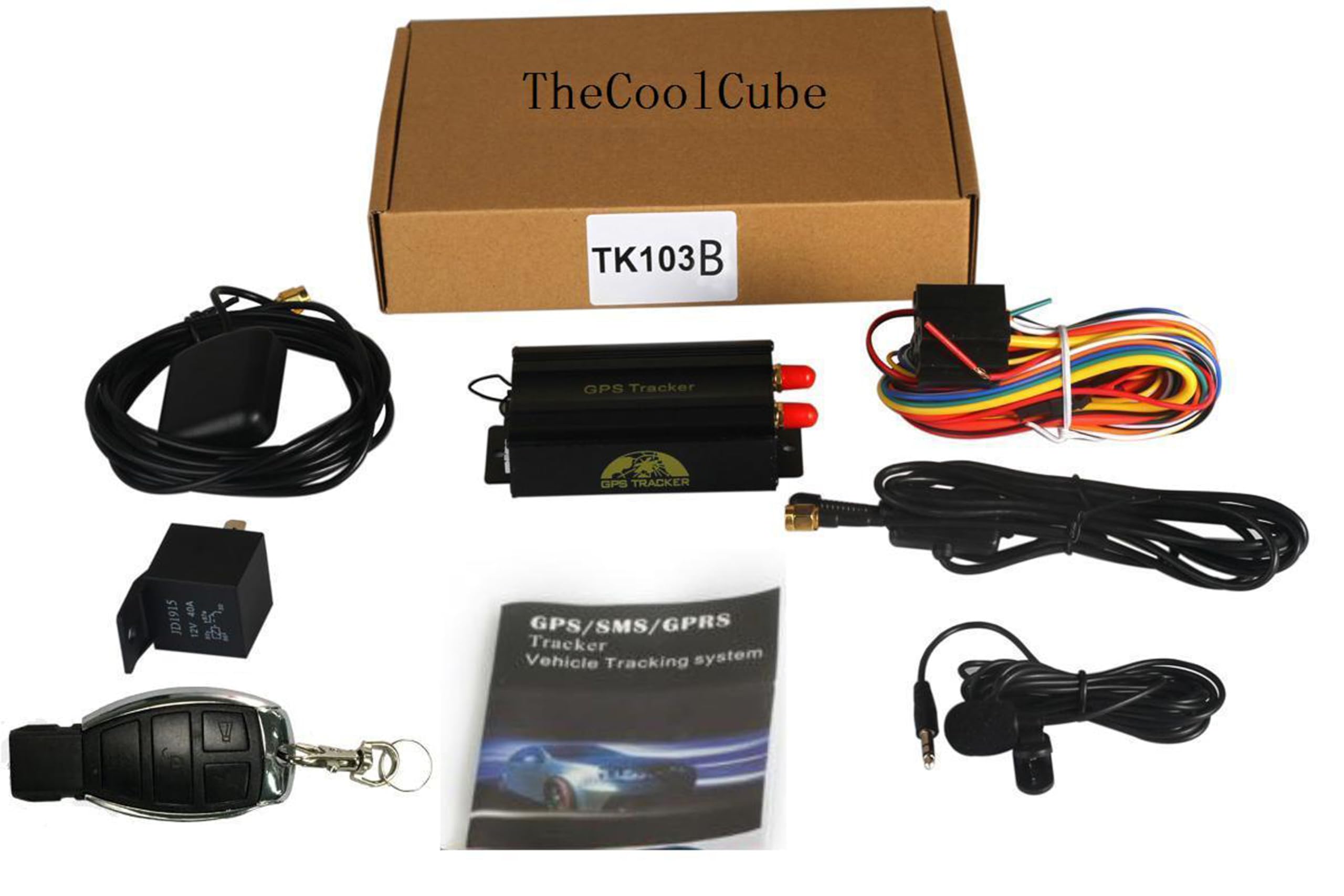 TheCoolCube Vehicle Car GPS Tracker 103B with Remote Control GSM Alarm SD Card Slot Anti-Theft GPS System Tracking Device