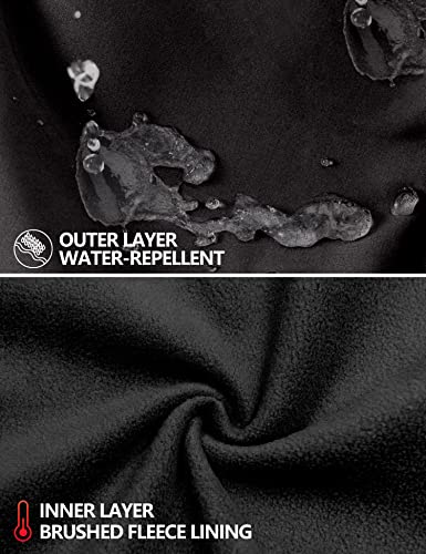 Little Donkey Andy Men’s Softshell Jacket with Removable Hood, Fleece Lined and Water Repellent Black Size L
