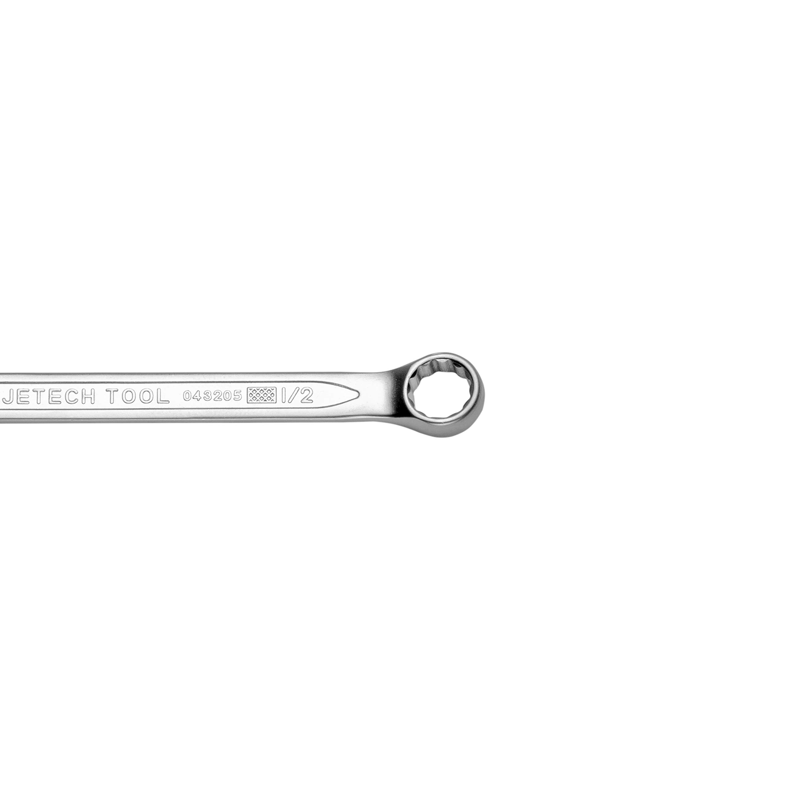 Jetech 1/2 Inch Combination Wrench, Industrial Grade Cr-V Steel Spanners with Precise 12 Point Opening, Off-Corners Design