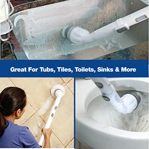 Scrubtastic Spin Scrubber, Electric Shower Scrubber β Rechargeable, Multipurpose Extendable Tile Cleaner, Bathroom, Floor & Grout Bathtub Power Scrubber with 3 Rotating Brush Heads, Improved for 2022