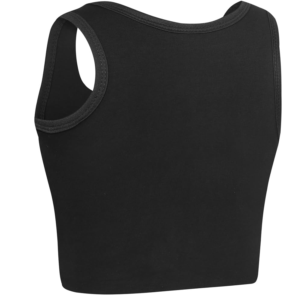 XUJI Women Tomboy FTM Transgender Trans Elastic Band Colors Chest Binder Tank Top (Black, S)