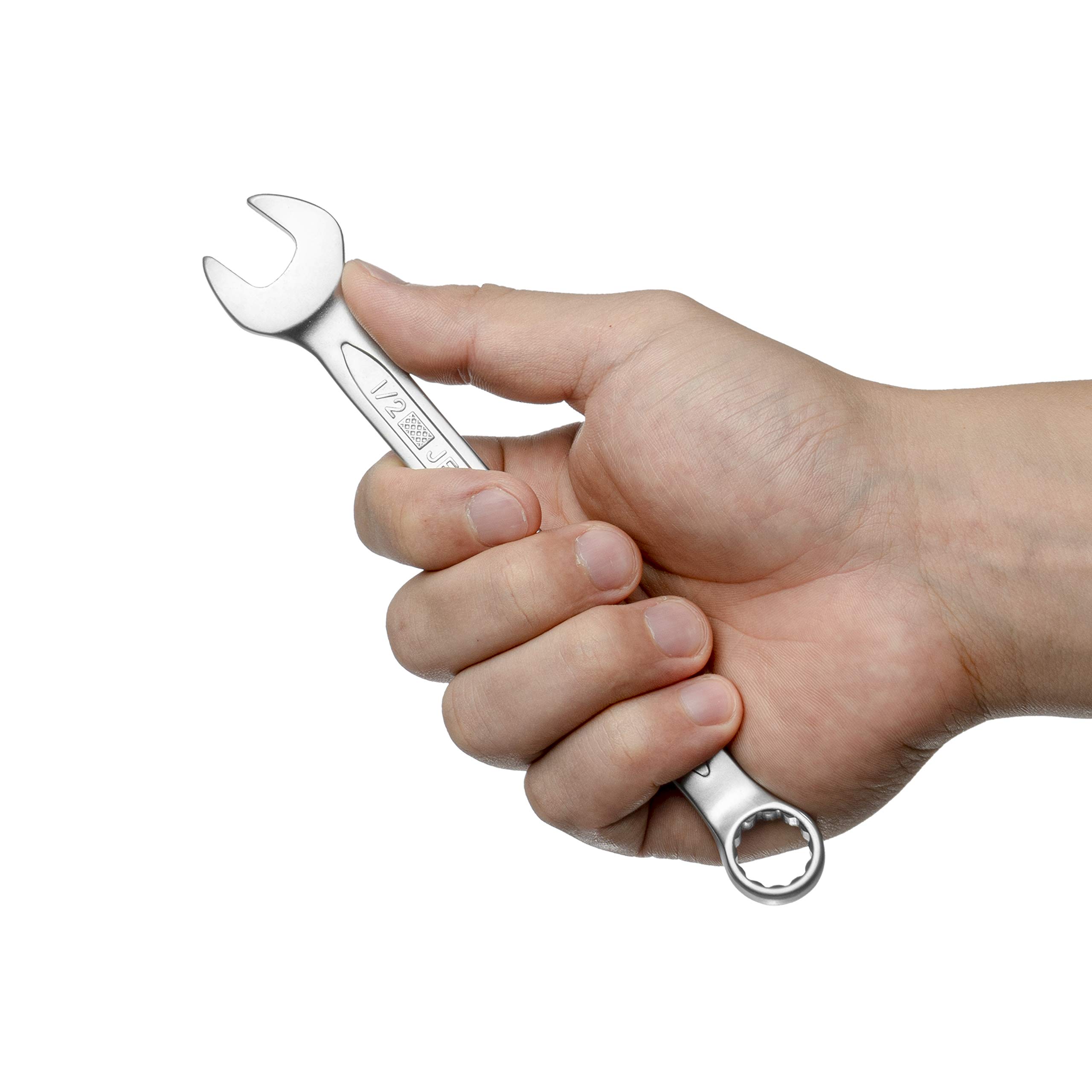 Jetech 1/2 Inch Combination Wrench, Industrial Grade Cr-V Steel Spanners with Precise 12 Point Opening, Off-Corners Design