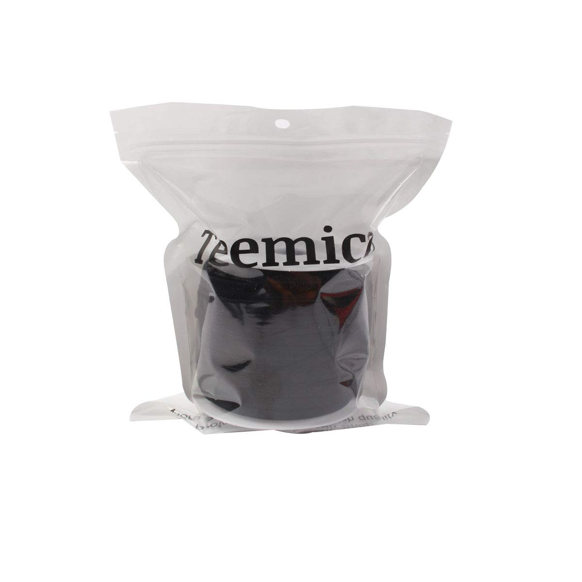 Teemico 50 Yards Black Elastic Foldover Ribbon Stretch Fold Over FOE Elastics for Hair Ties Headbands Making (5/8 inch Width)