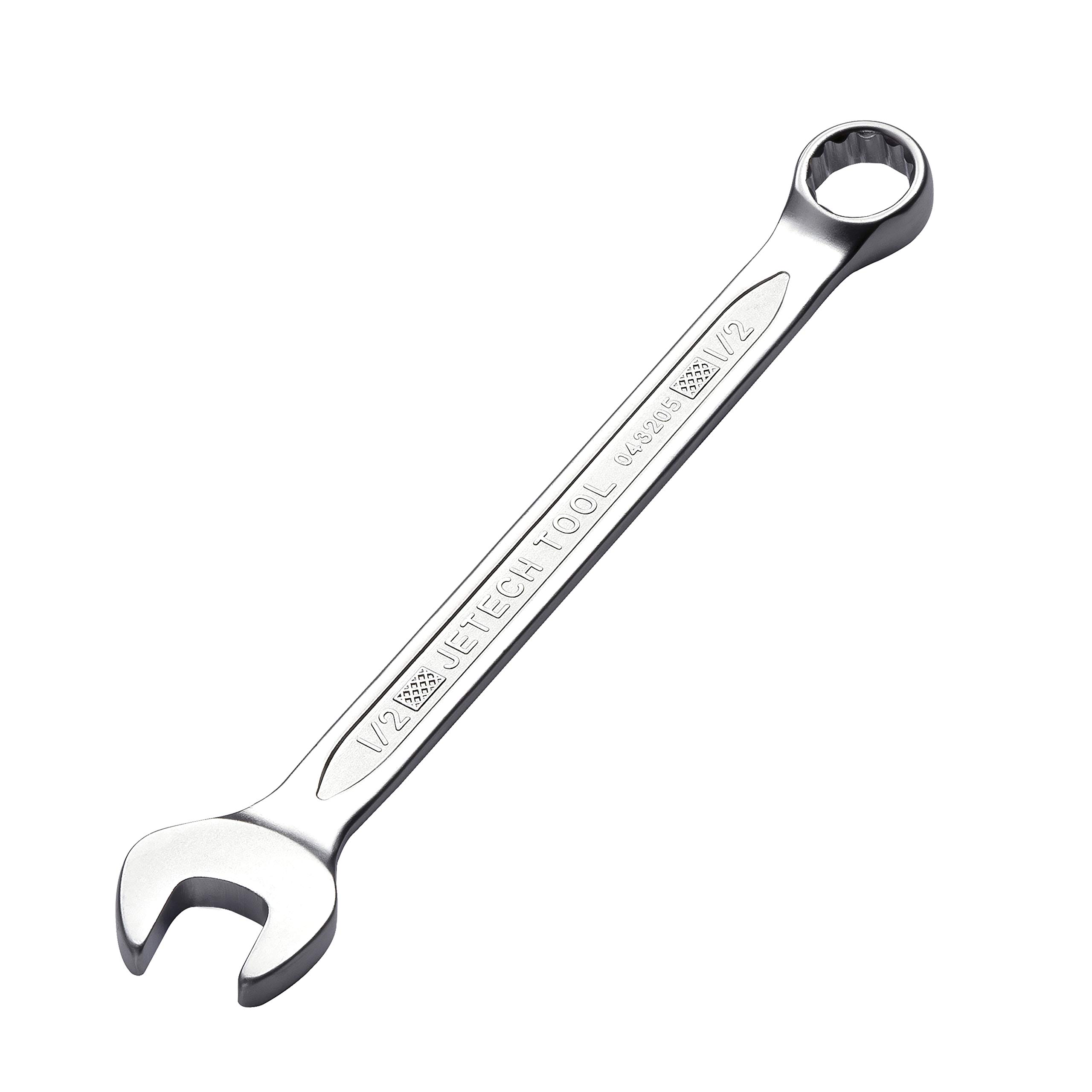 Jetech 1/2 Inch Combination Wrench, Industrial Grade Cr-V Steel Spanners with Precise 12 Point Opening, Off-Corners Design