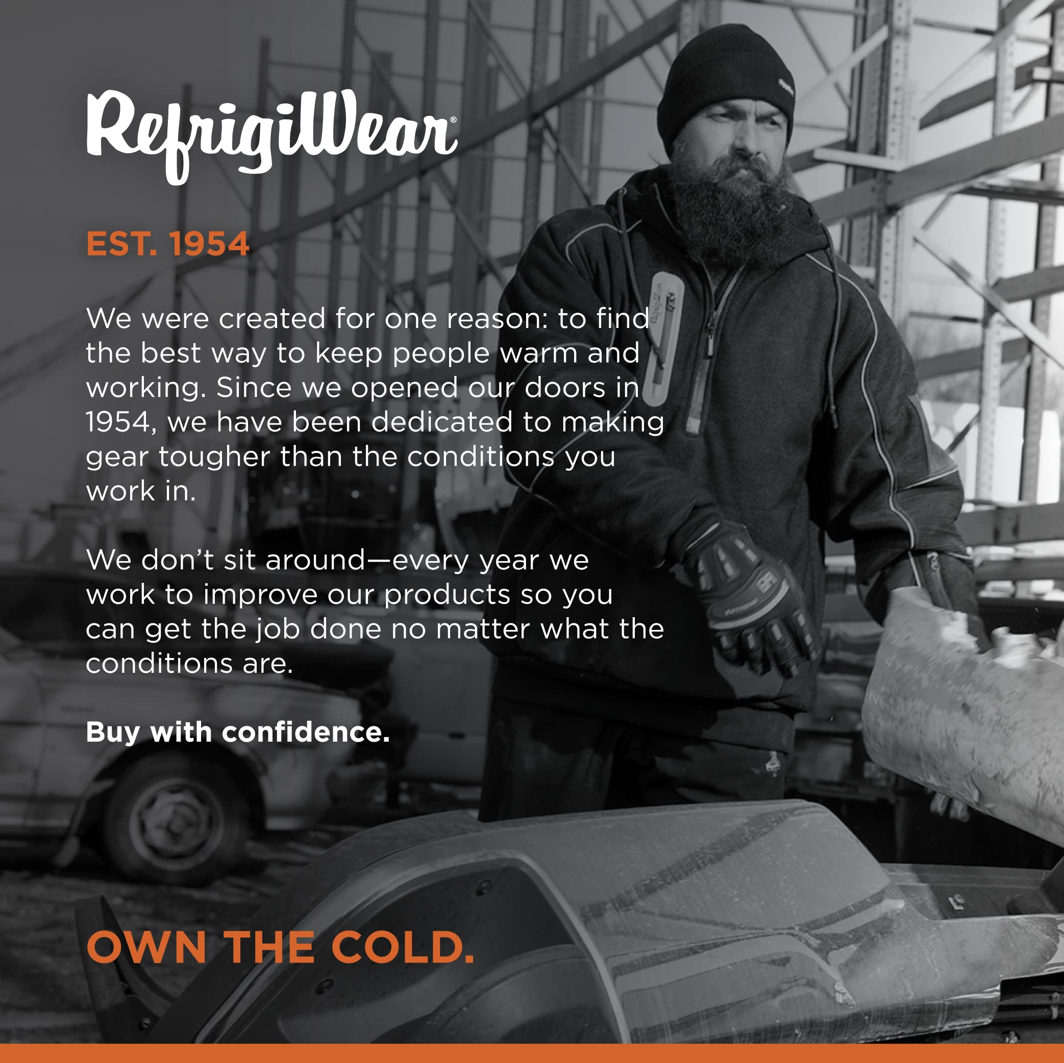 RefrigiWear Extreme Hybrid Insulated Pullover Sweatshirt, Performance-Flex Hoodie, (Black), (X-Large)