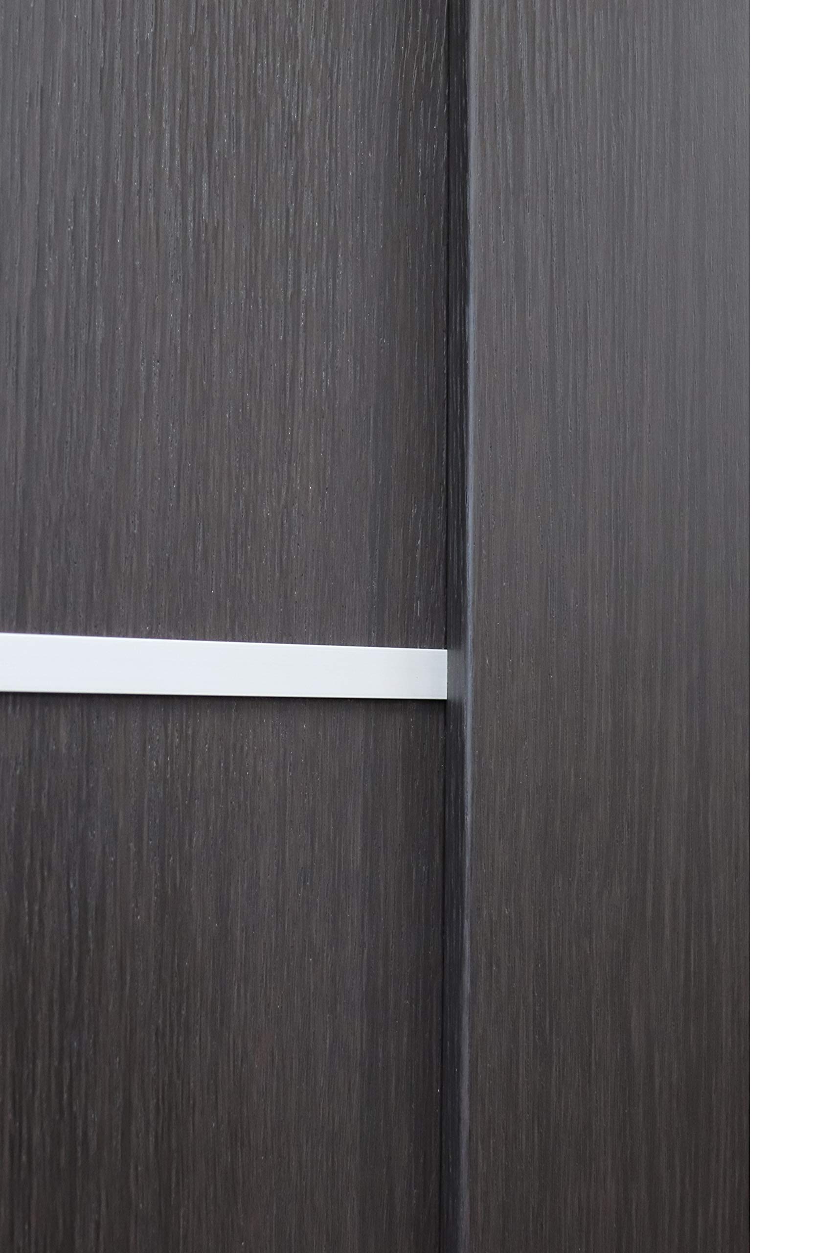 SARTODOORS Brown Modern Door 28 x 80 with 3D Strips | Planum 0030 Wenge | Frame Trims Lever Satin Nickel Hardware | Closet Solid Core Door