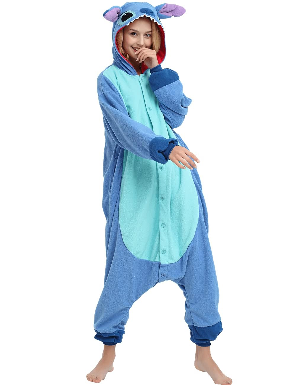Es Unico Lilo Stitch Onesie Costume For Adult Men and Women (S) Blue