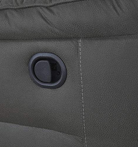Signature Design by Ashley Jesolo Modern Faux Suede Double Reclining Loveseat with Center Console, Dark Gray