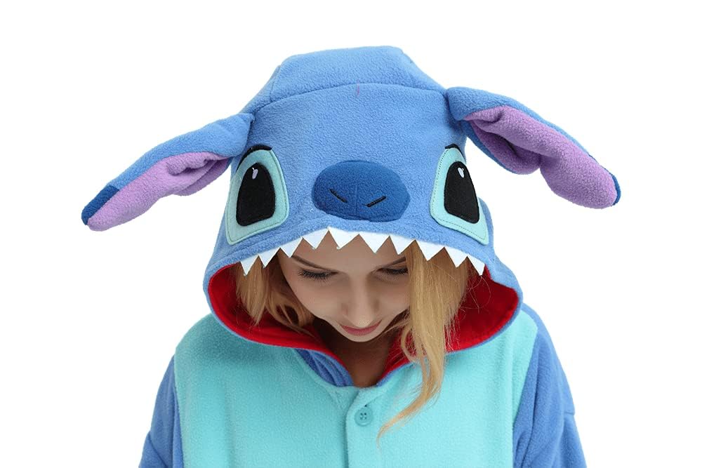Es Unico Lilo Stitch Onesie Costume For Adult Men and Women (S) Blue