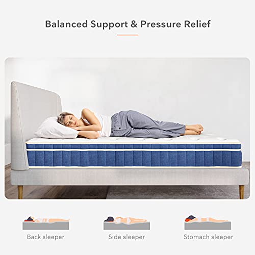 Sweetnight Full Mattress, 8" Full Size Hybrid Mattress with Gel Memory Foam & Individually Pocket Springs