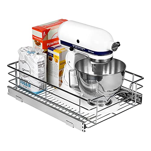 HOLDN’ STORAGE Pull Out Cabinet Organizers – 5” High Slide Pull Out Drawers for Kitchen Cabinets – Heavy Duty-with 5 Year Limited Warranty – Basket Size 14"W x 21"D x 5"H