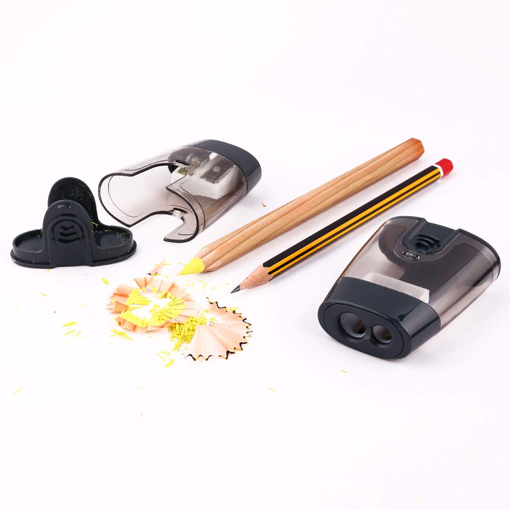 Eagle Manual Pencil Sharpener, 2 Holes, for Standard and Jumbo Color Pencils, 24×51×63 MM, Perfect for Kids, Pack of 2
