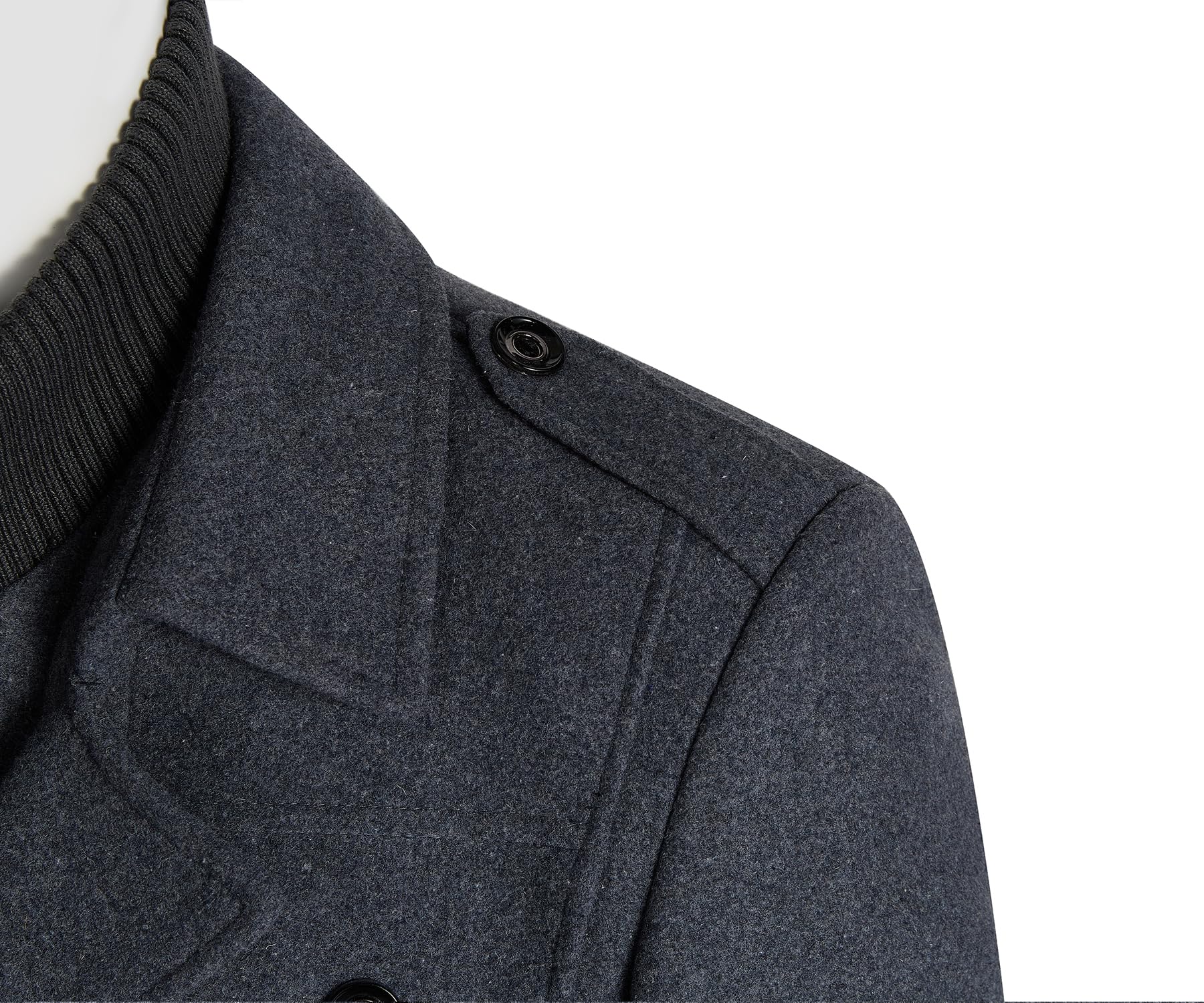 APTRO Men's Pea Coat Wool Jacket Windbreaker Single Breasted Winter Coat 1108 Dark Grey M