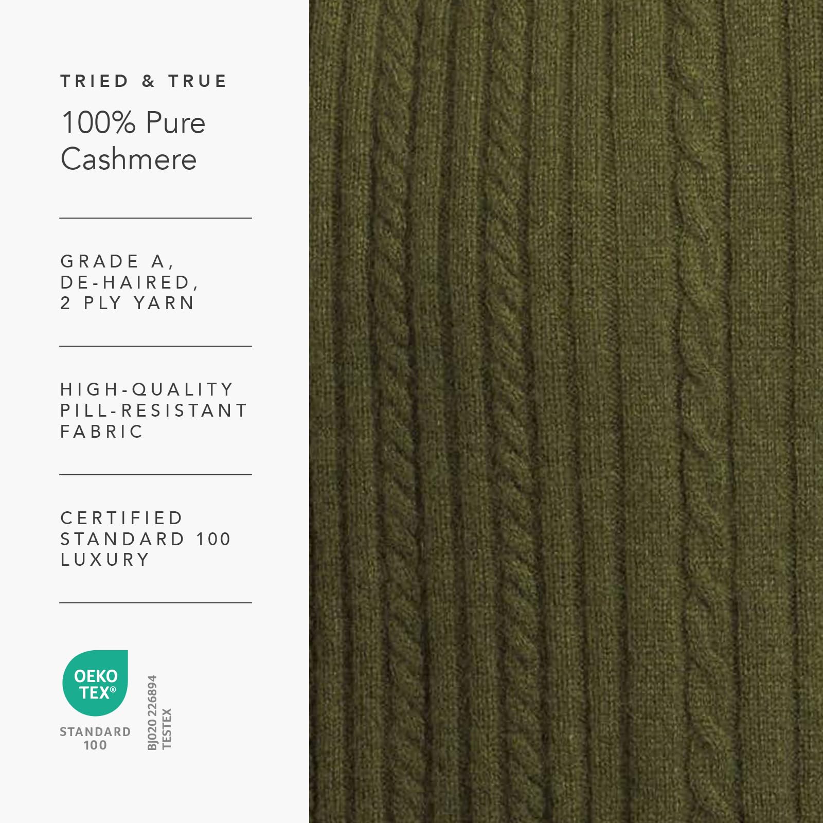 Fishers Finery Women's Cashmere Cable Knitted Scarf | Gift Box (Cream)