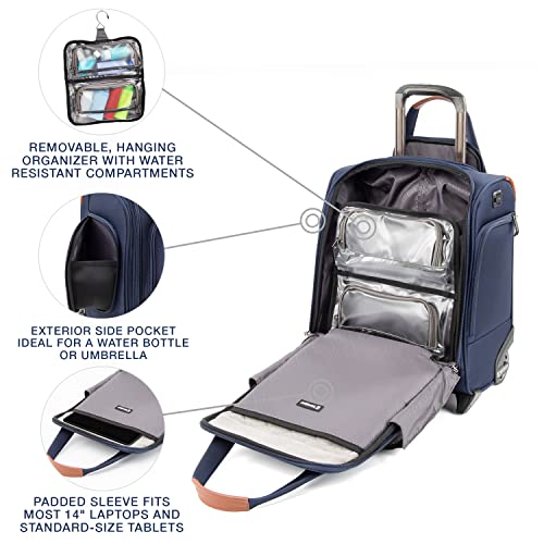 Travelpro Crew Versapack Softside Rolling Underseat Carry-on Bag, Men and Women, Patriot Blue, 16-Inch